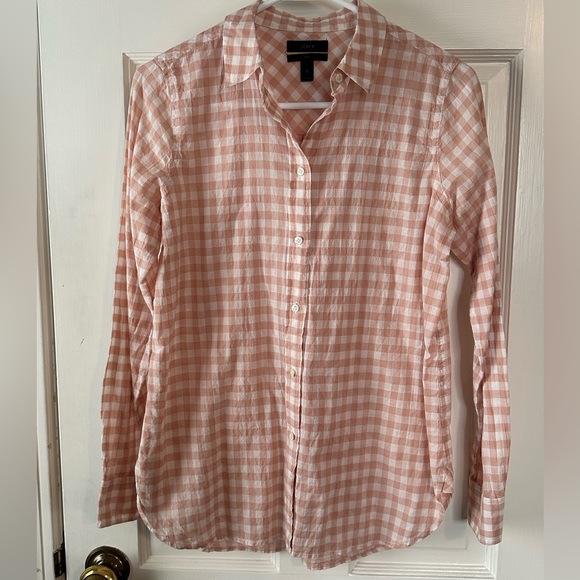 J. Crew | Tops | J Crew Gingham Print Button Down Shirt | Poshmark